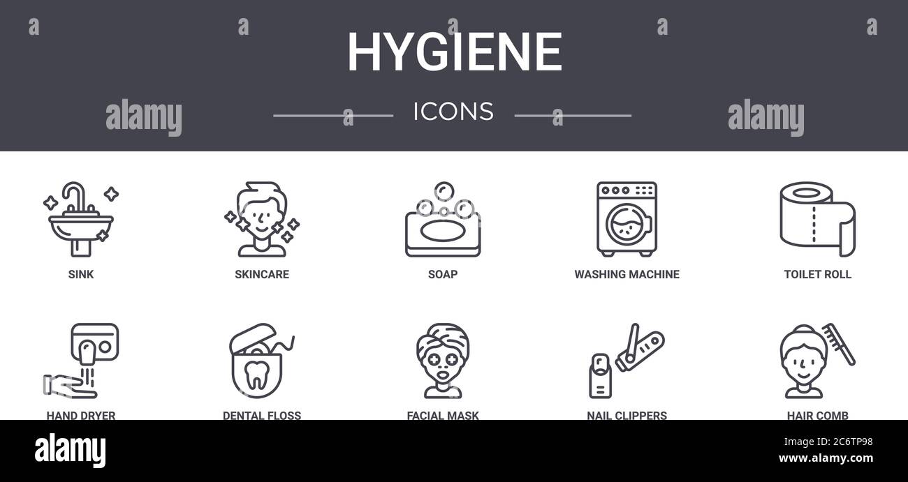 hygiene concept line icons set. contains icons usable for web, logo, ui ...