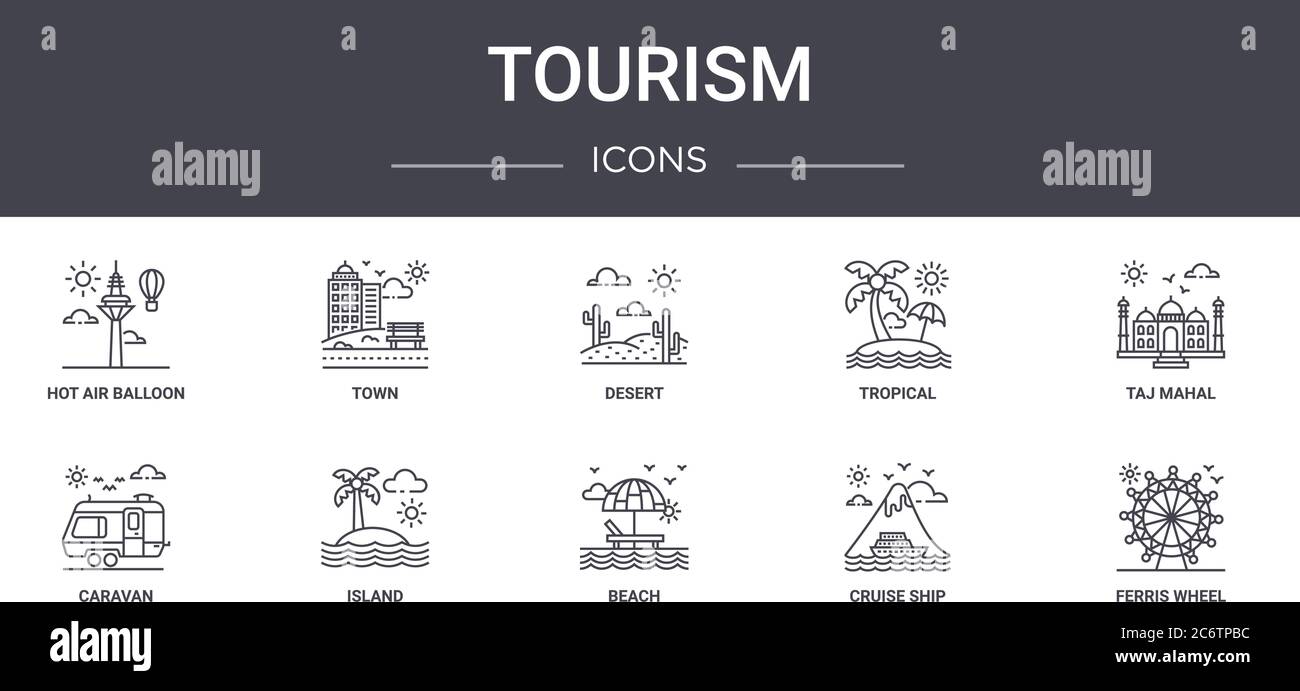tourism concept line icons set. contains icons usable for web, logo, ui ...