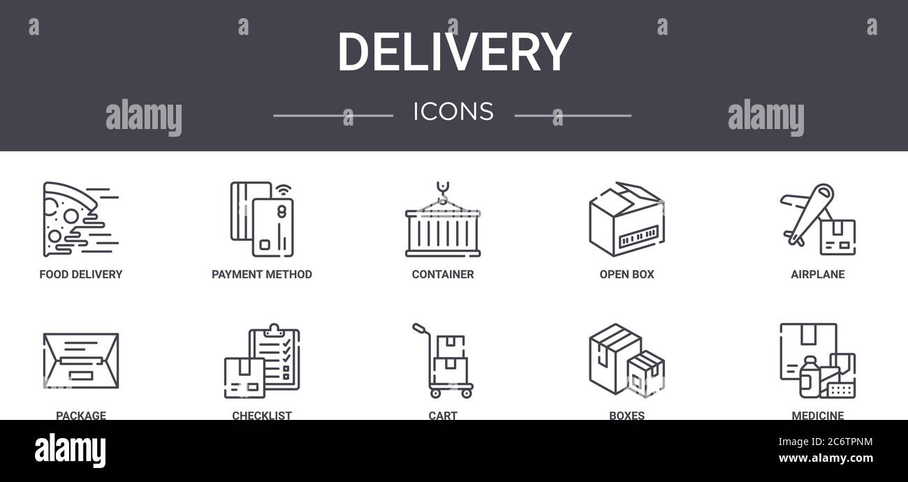 delivery concept line icons set. contains icons usable for web, logo ...