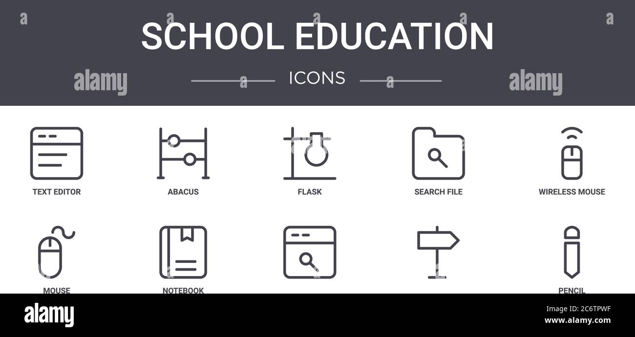 school education concept line icons set. contains icons usable for web ...