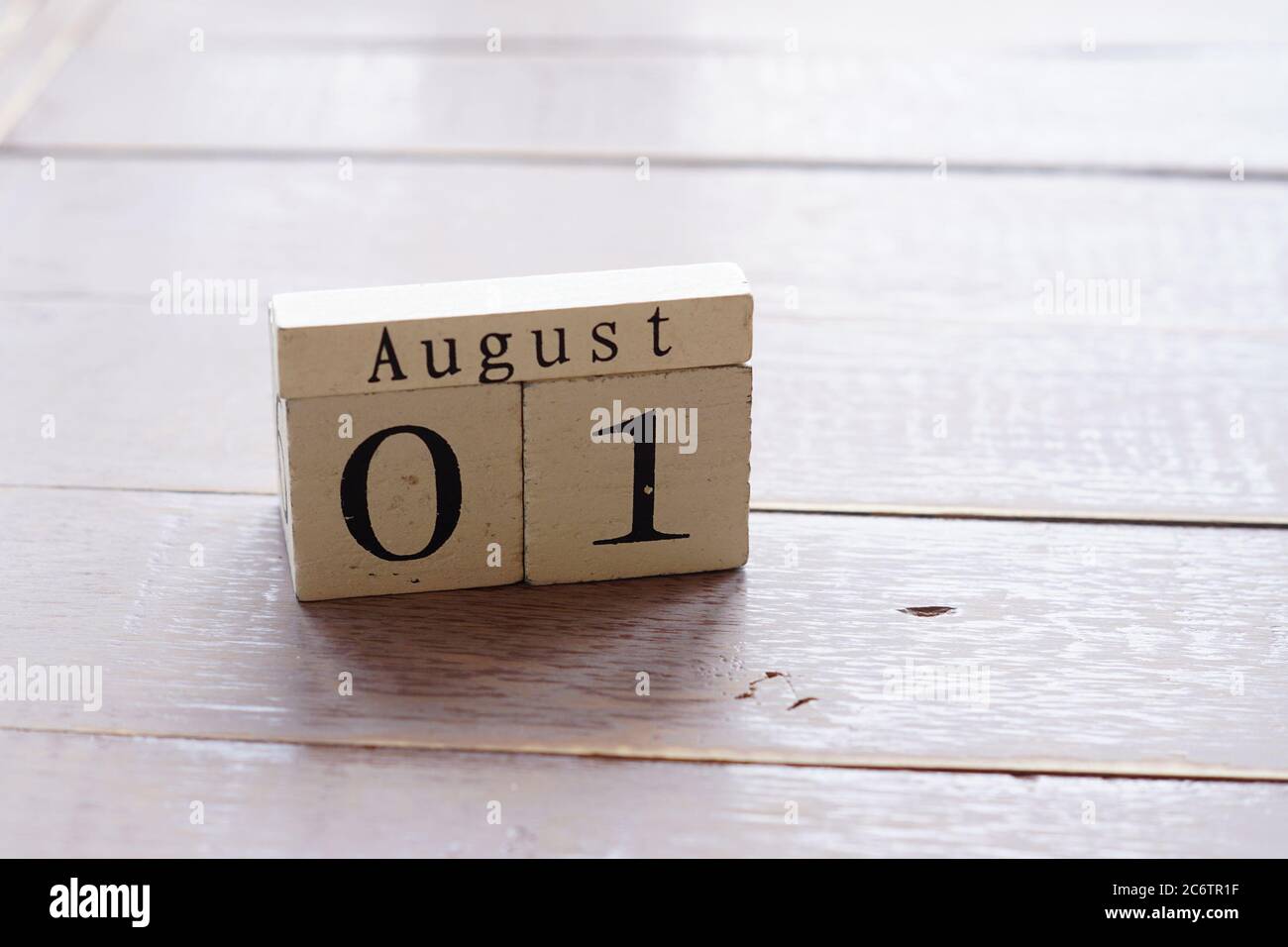 first day of August, colorful background with wooden calendar Stock ...