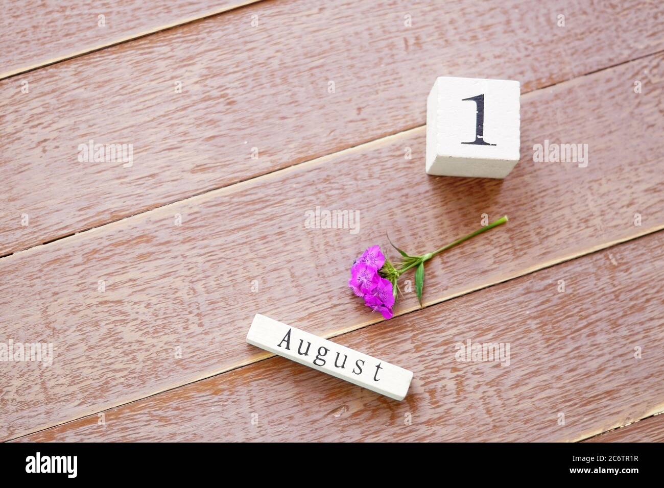 first day of August, colorful background with wooden calendar Stock ...