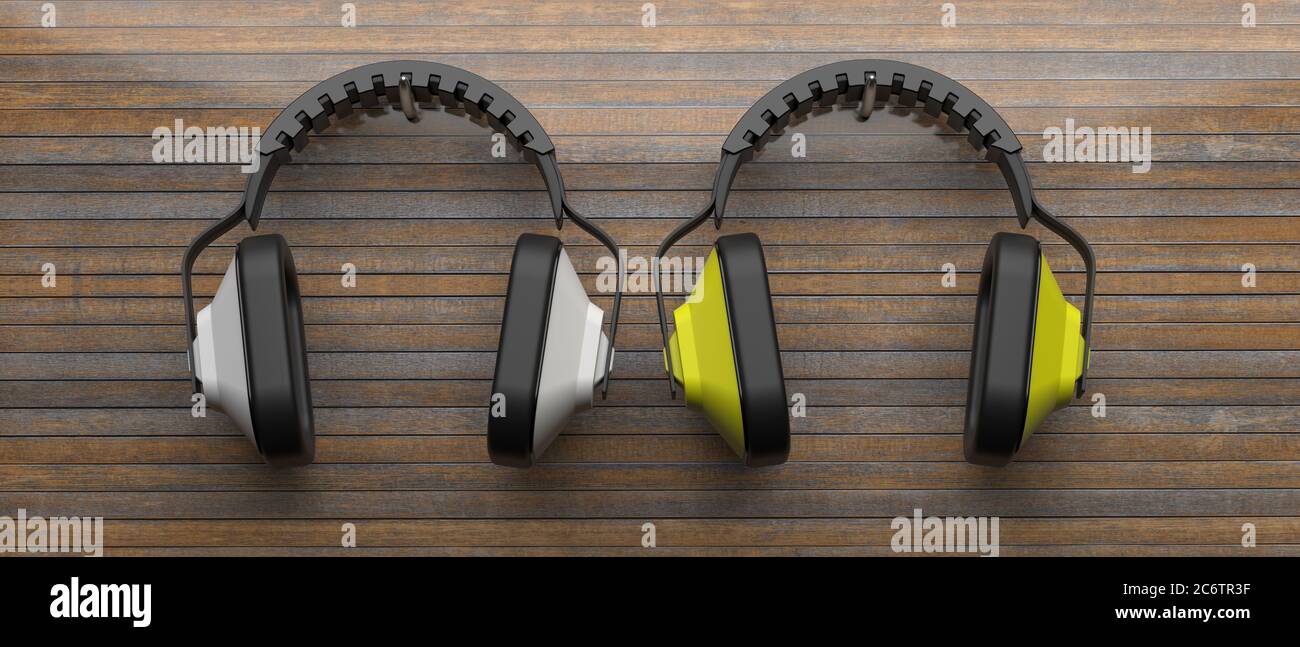 Ear, hearing protection, industrial work safety gear. Ear protective ...