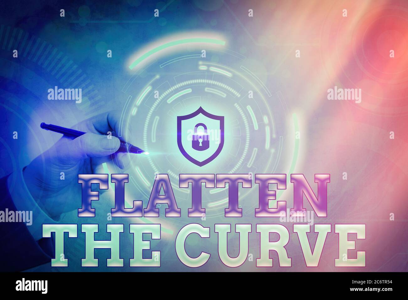 Conceptual hand writing showing Flatten The Curve. Concept meaning ...