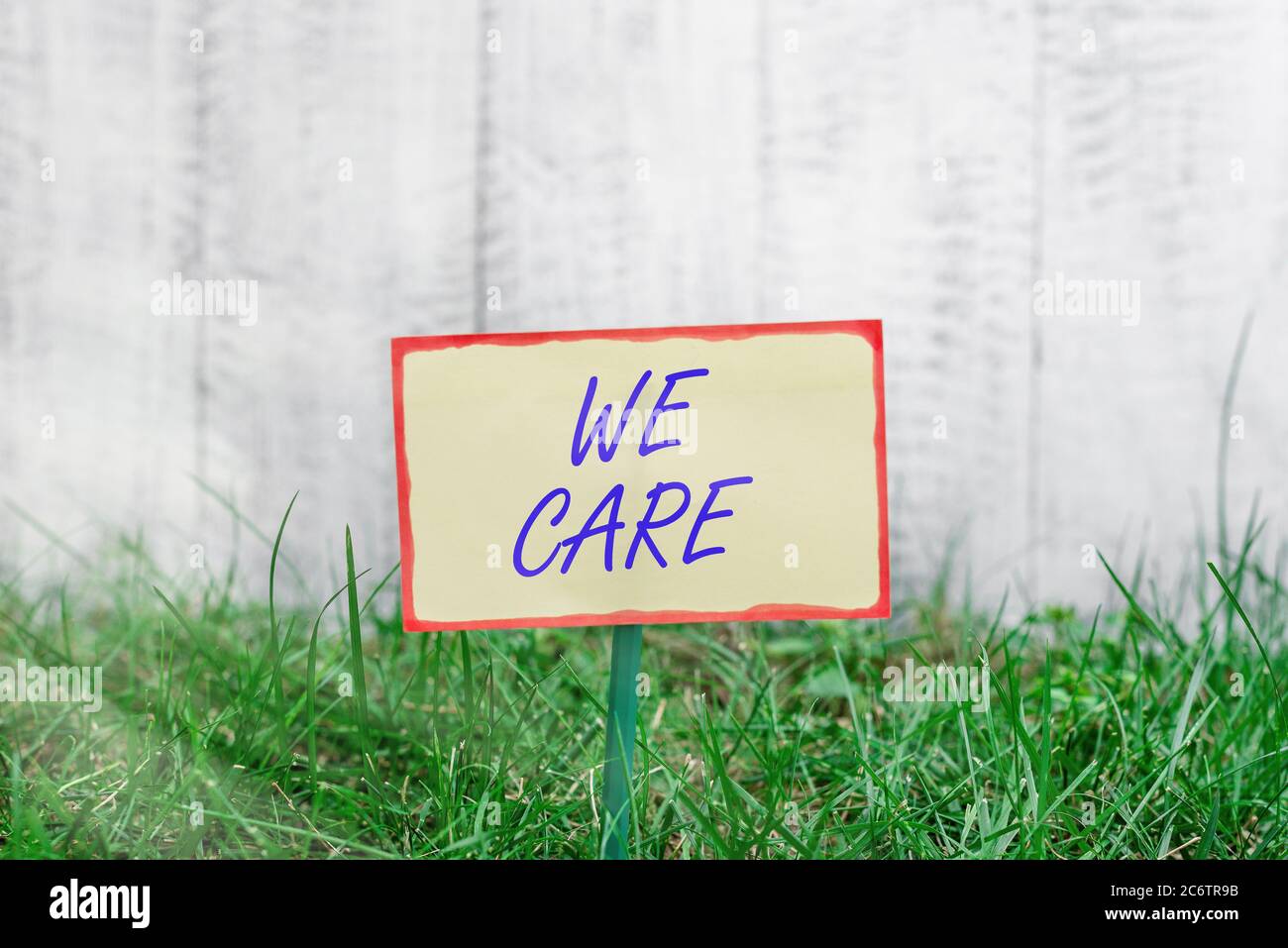 Writing note showing We Care. Business concept for Cherishing someones ...