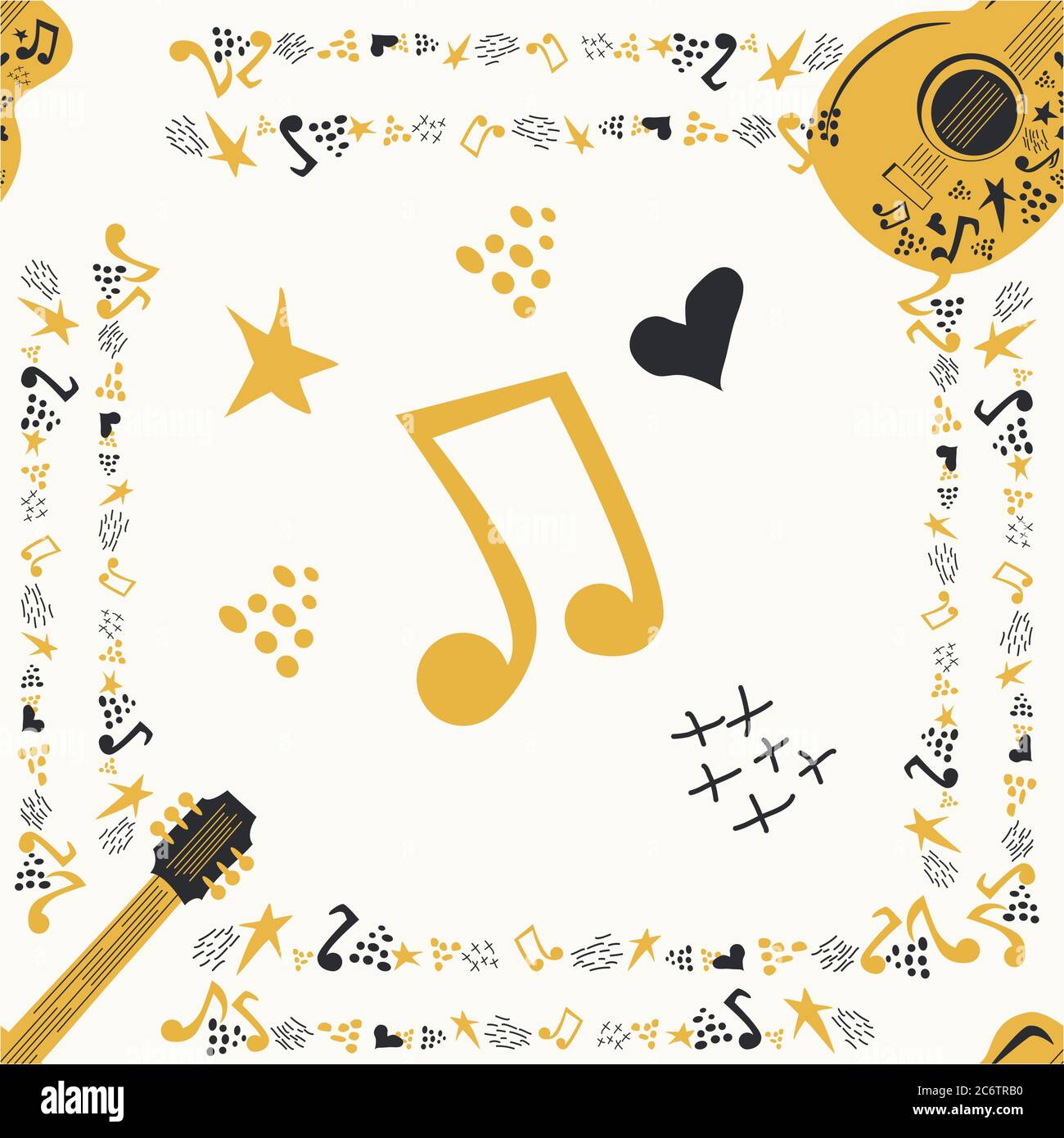 Handdrawn seamless pattern with various country music symbols - notes ...