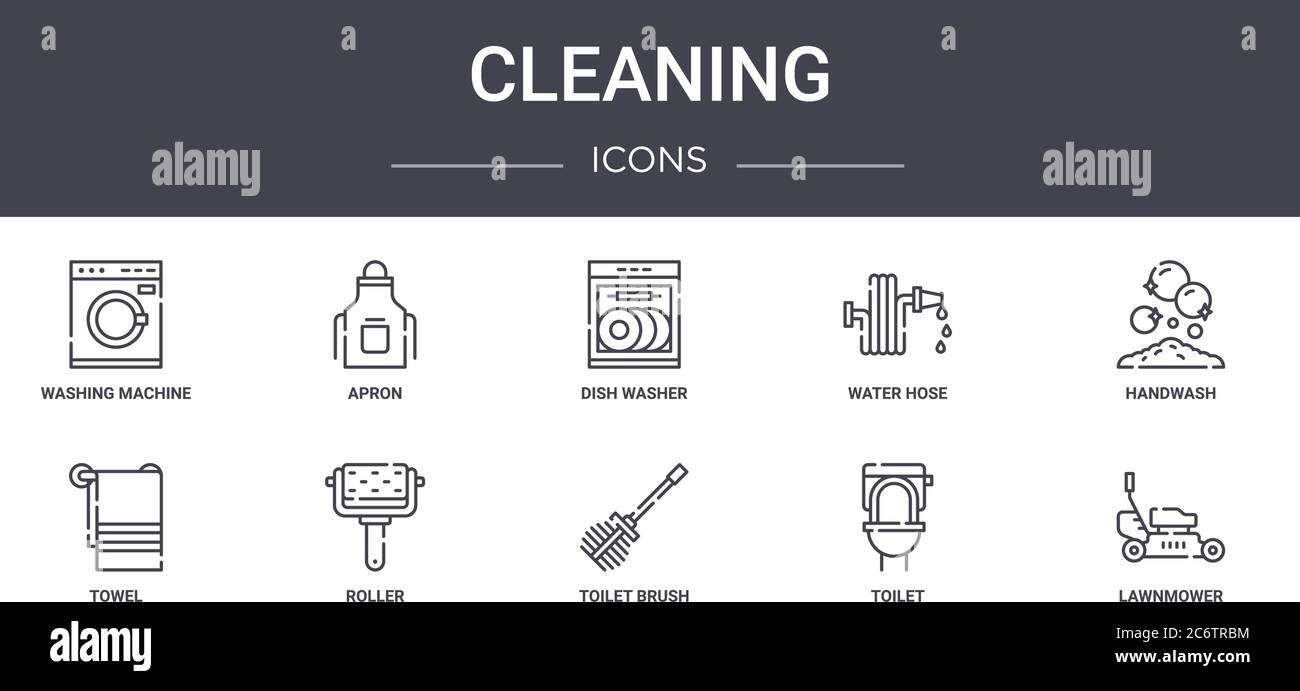 cleaning concept line icons set. contains icons usable for web, logo ...