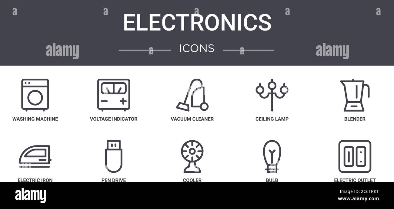 electronics concept line icons set. contains icons usable for web, logo ...