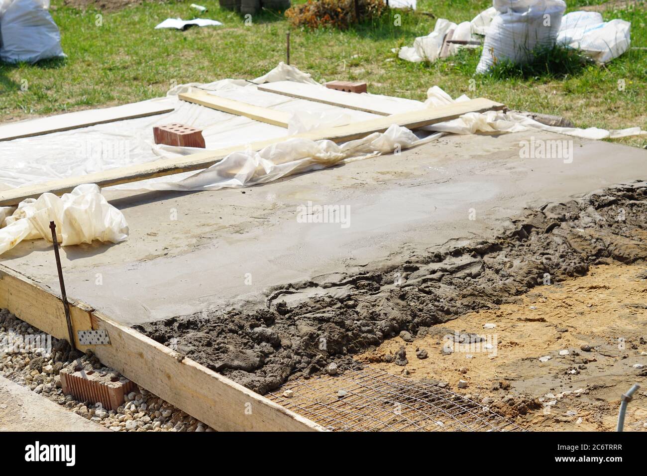 Construction of new foundation for house. First stage of building the ...