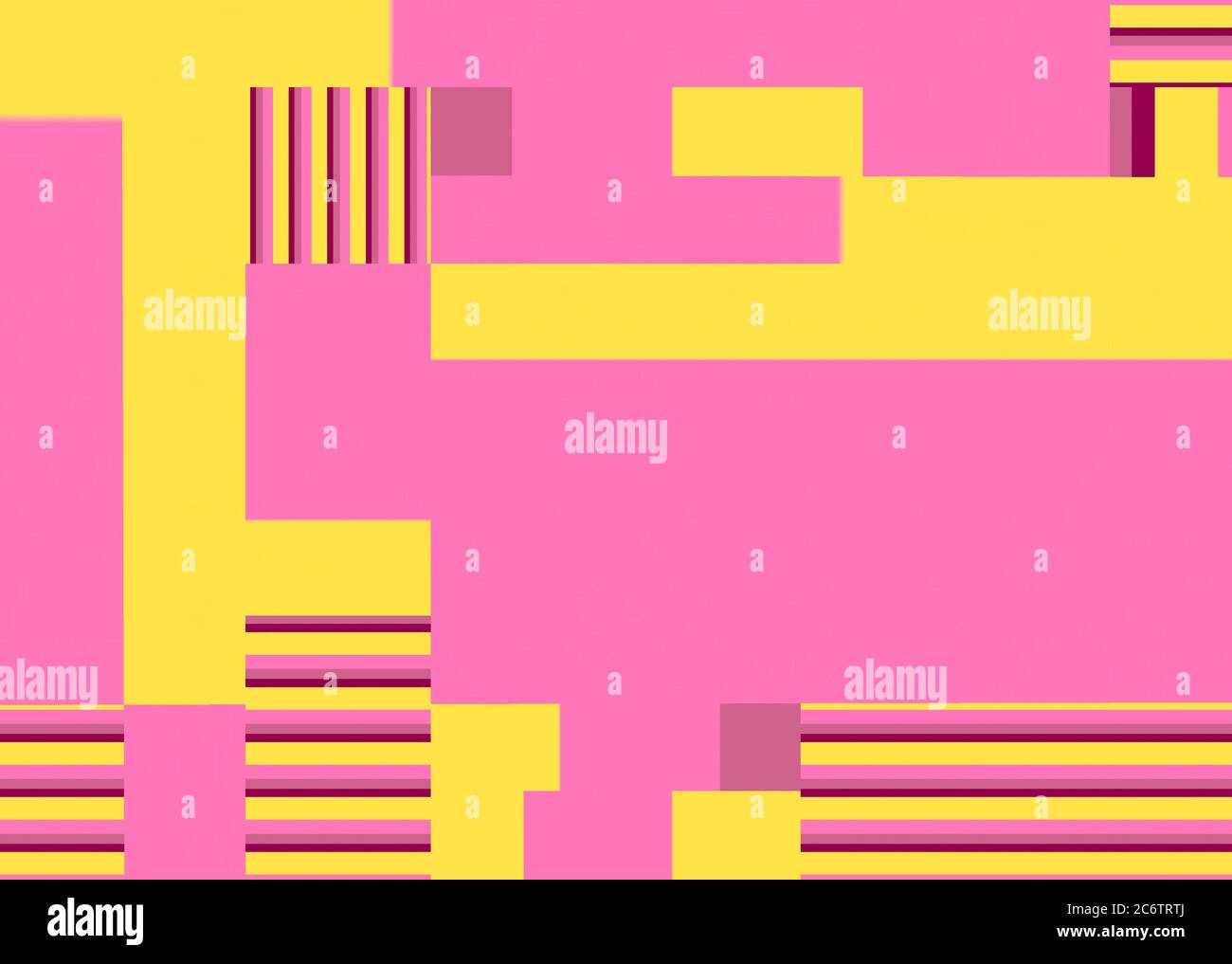 Vibrant pink and yellow abstract background of pixelated geometric ...