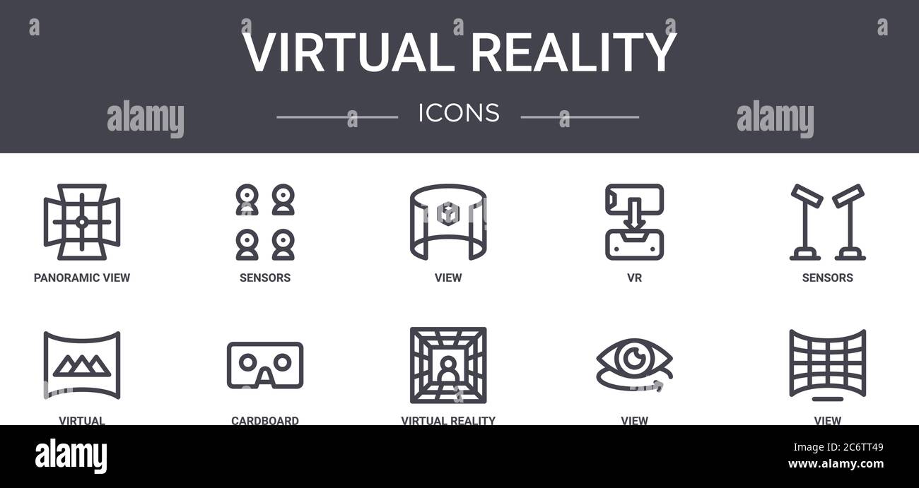 virtual reality concept line icons set. contains icons usable for web ...