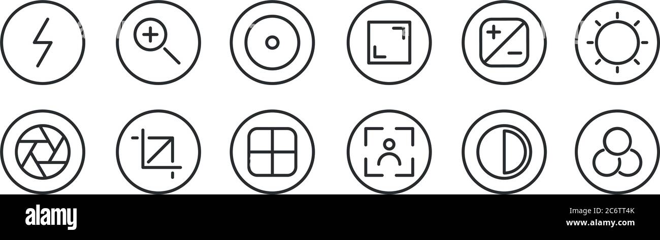 Camera icon in thin Black and White Stock Photos & Images - Alamy