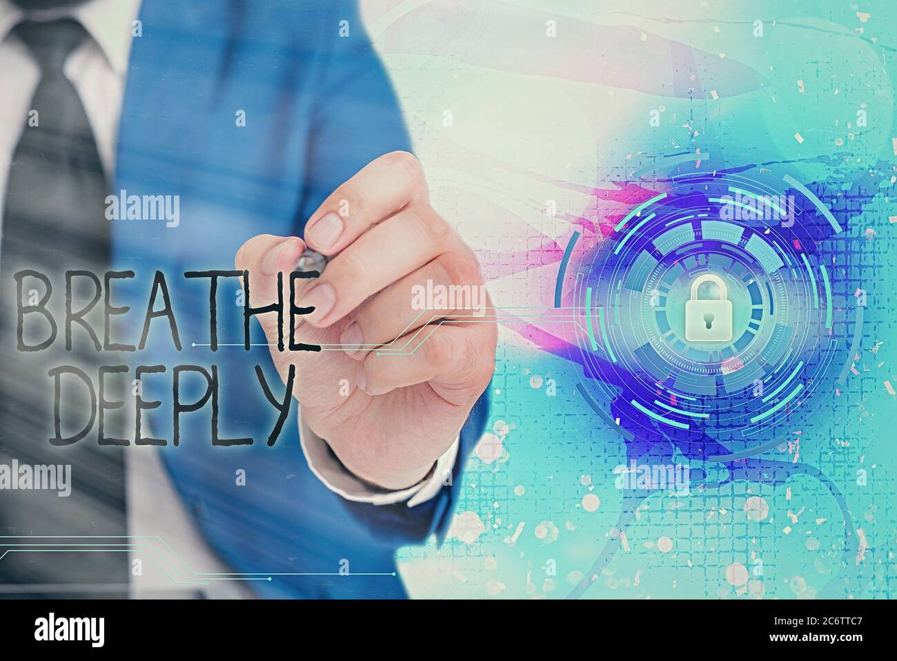 Handwriting text writing Breathe Deeply. Conceptual photo to take a lot ...