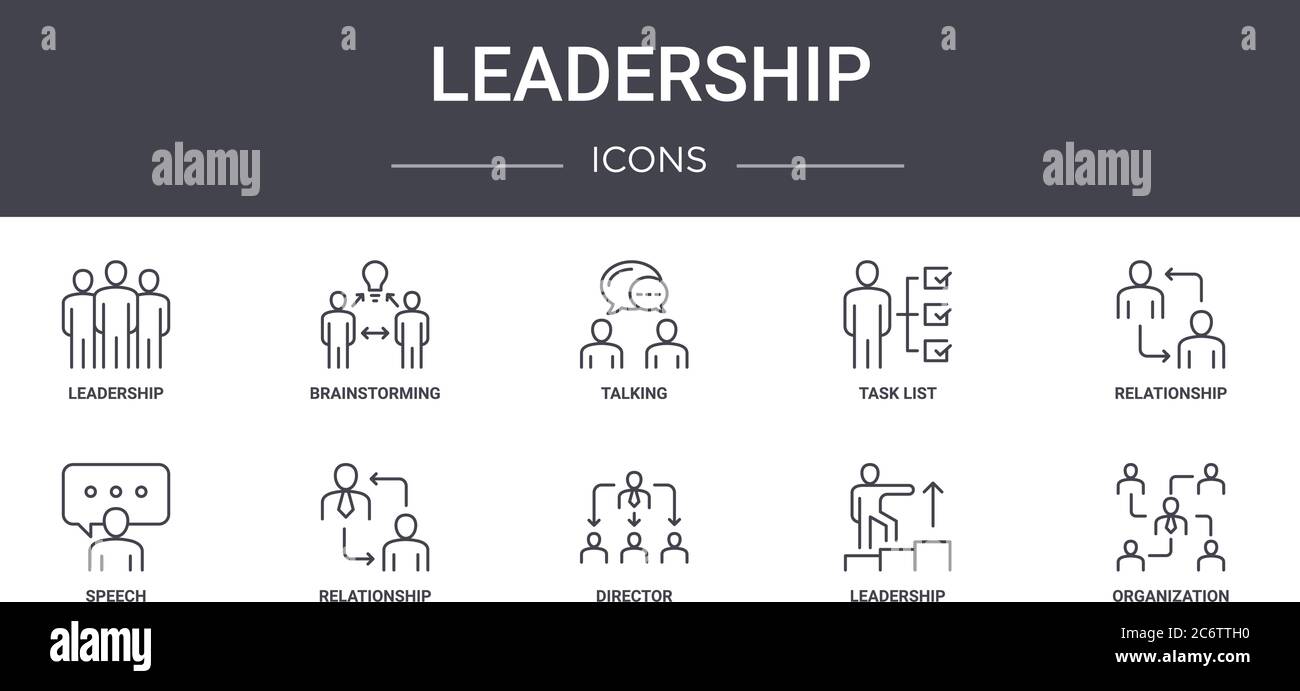 leadership concept line icons set. contains icons usable for web, logo ...