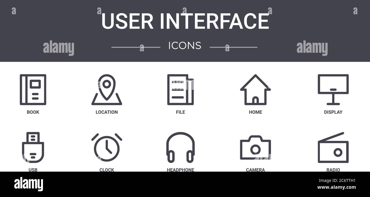 user interface concept line icons set. contains icons usable for web ...
