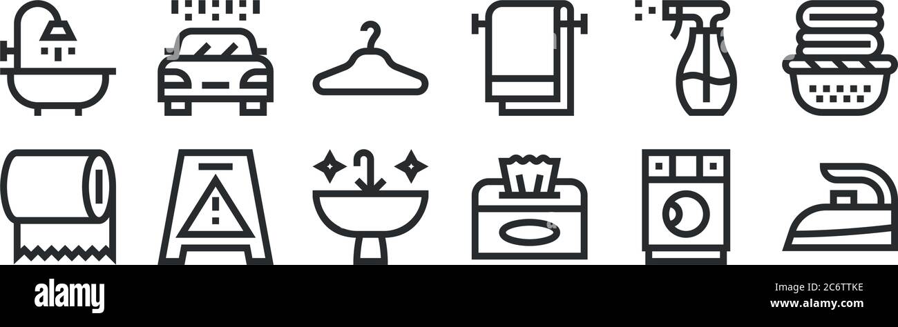 Clothes hanger icons Black and White Stock Photos & Images - Alamy