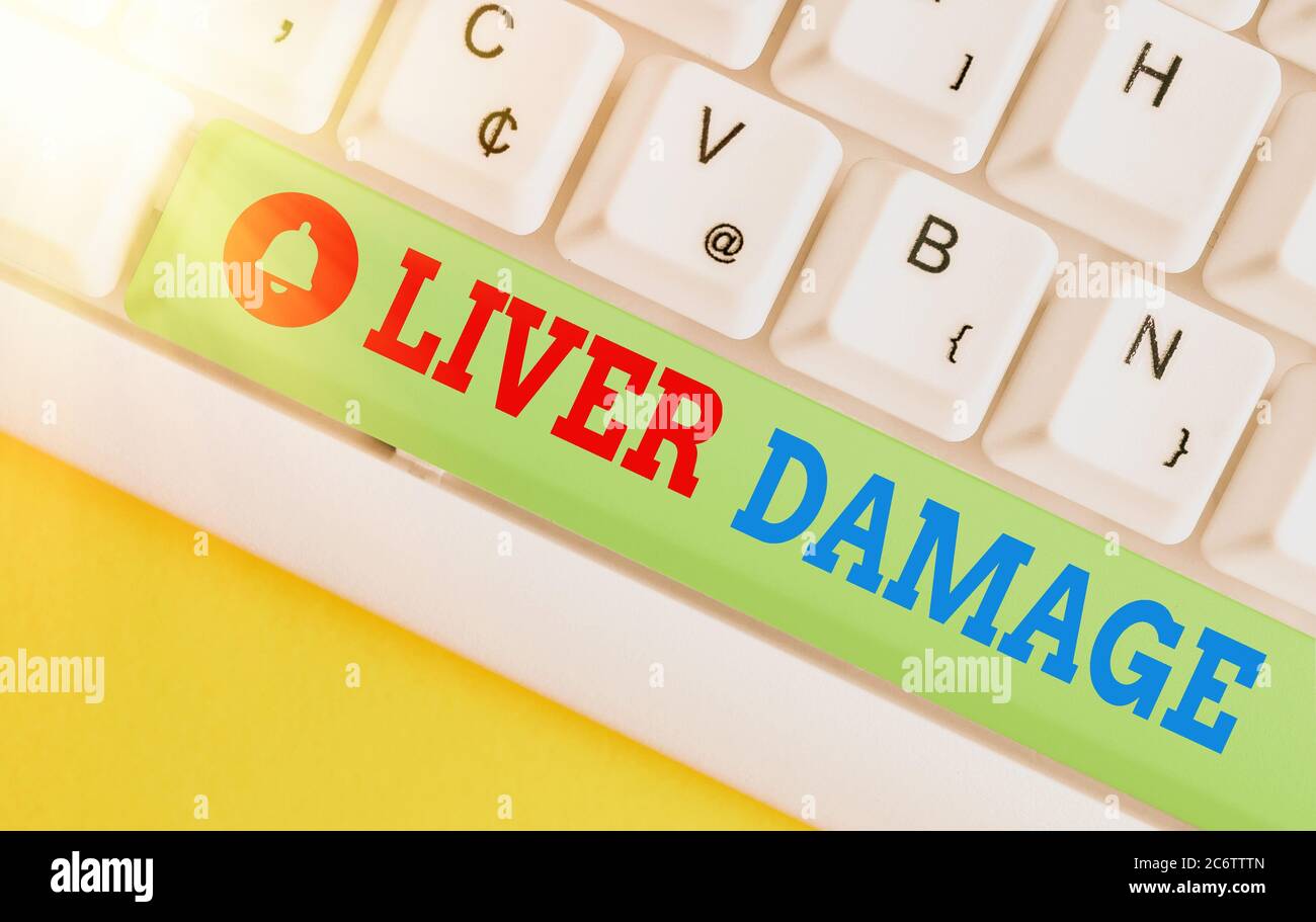 Conceptual hand writing showing Liver Damage. Concept meaning any ...