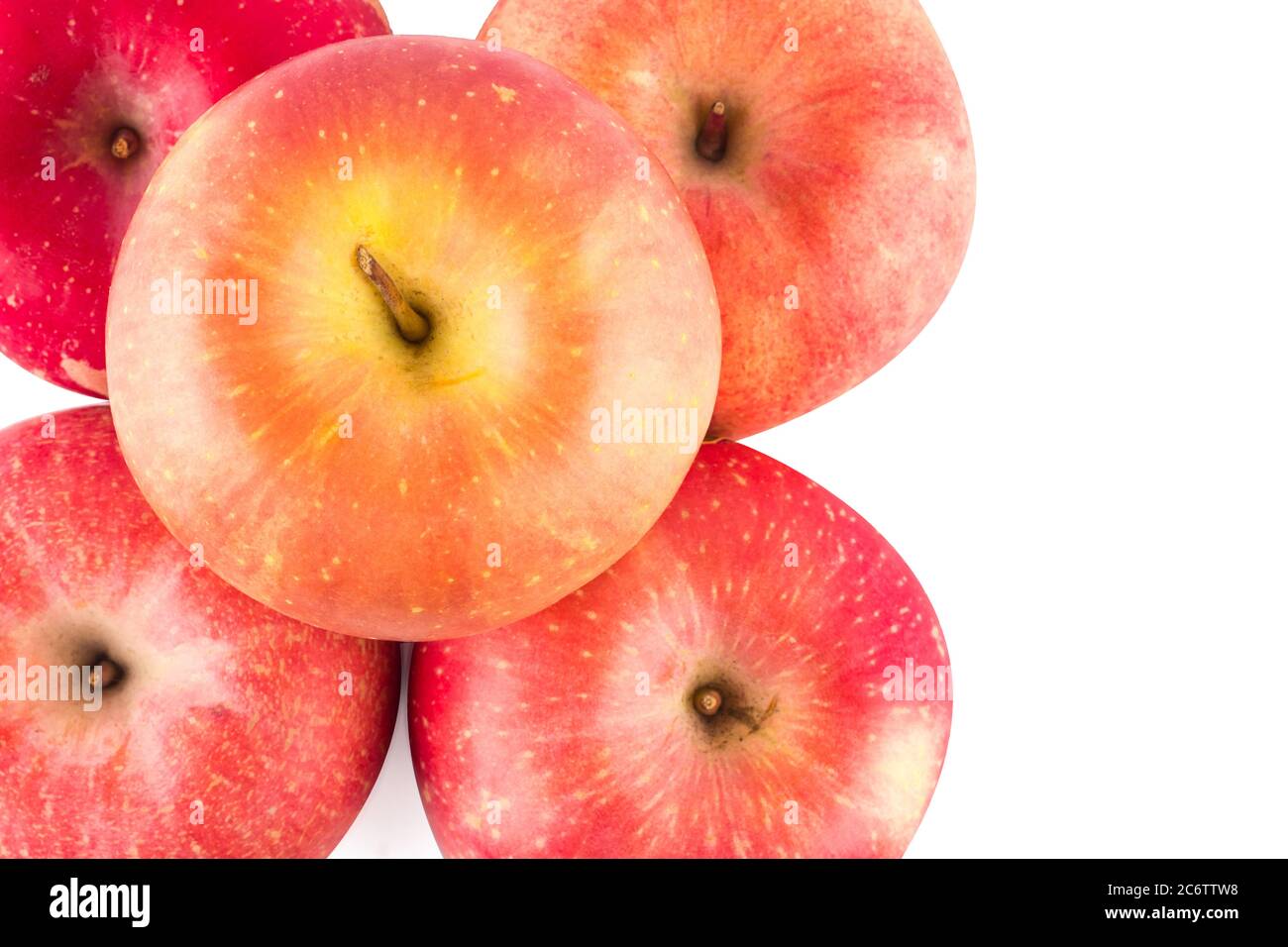 top view red apple on white background fruit agriculture food isolated ...