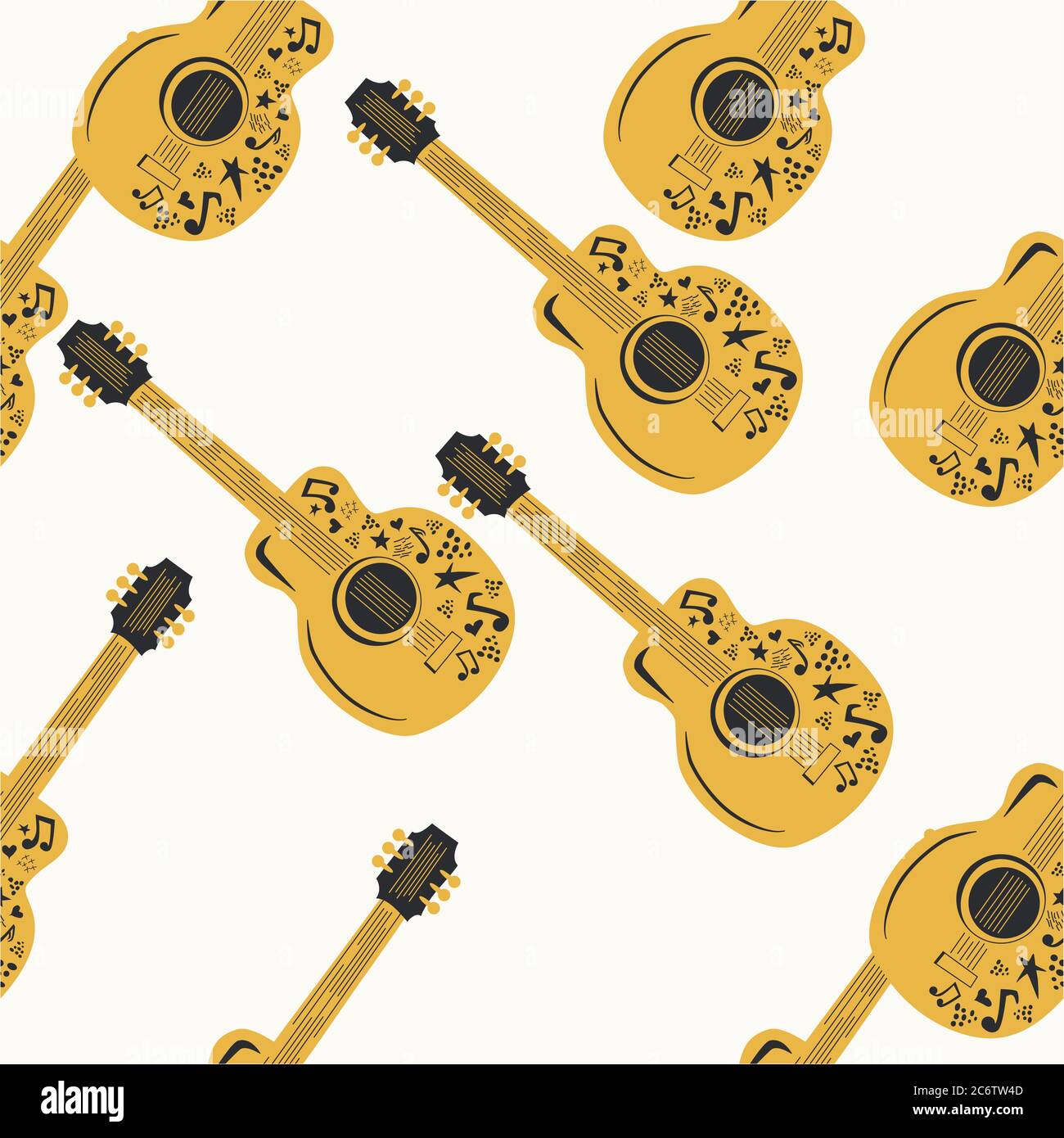 Handdrawn seamless pattern with various country music symbols - notes ...