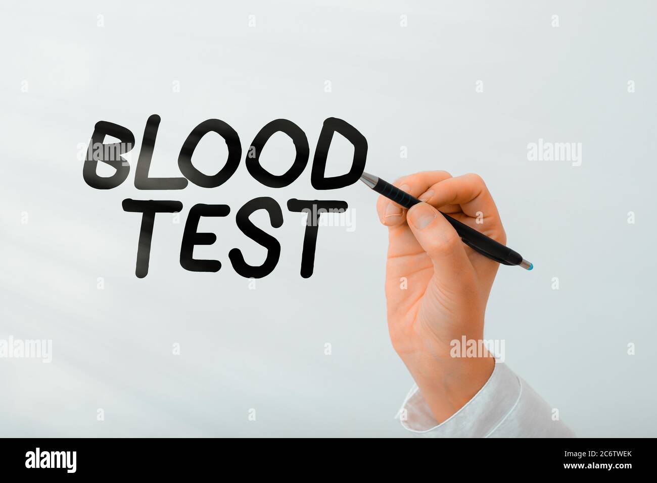 Handwriting text writing Blood Test. Conceptual photo Extracted blood ...