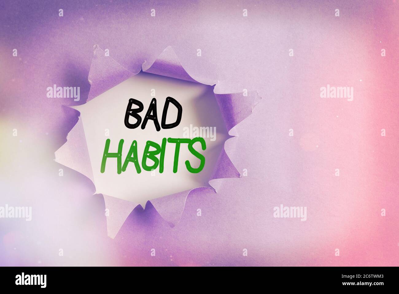 Writing note showing Bad Habits. Business concept for the ...