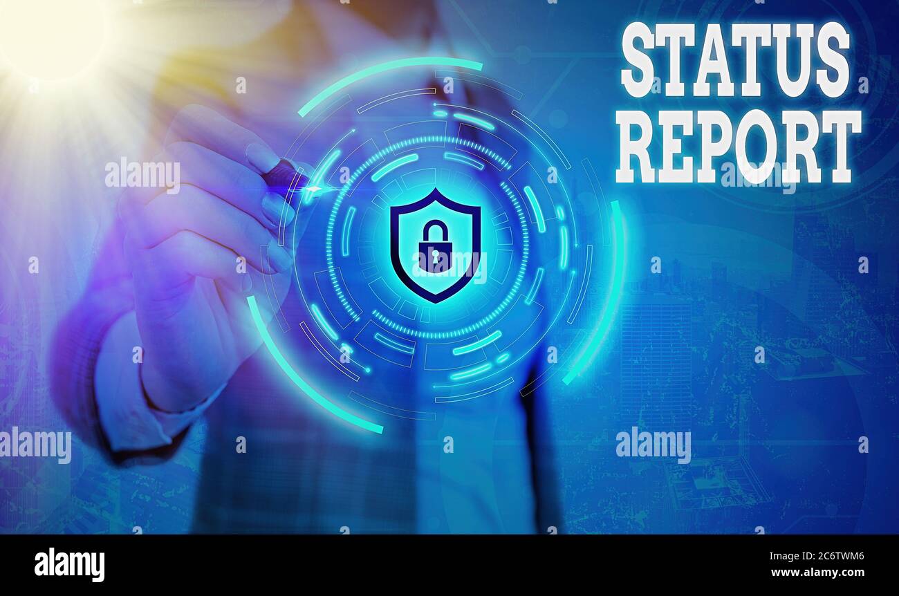 Conceptual Hand Writing Showing Status Report Concept Meaning Summarizes The Particular