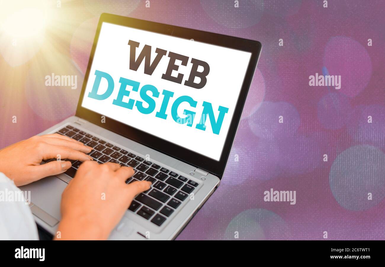 Writing note showing Web Design. Business concept for website creation ...