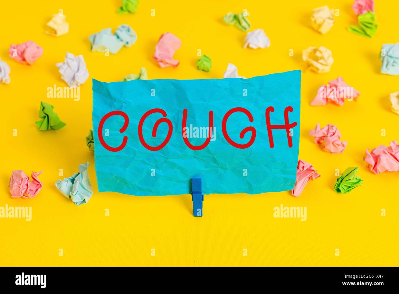 Conceptual hand writing showing Cough. Concept meaning sudden expulsion ...