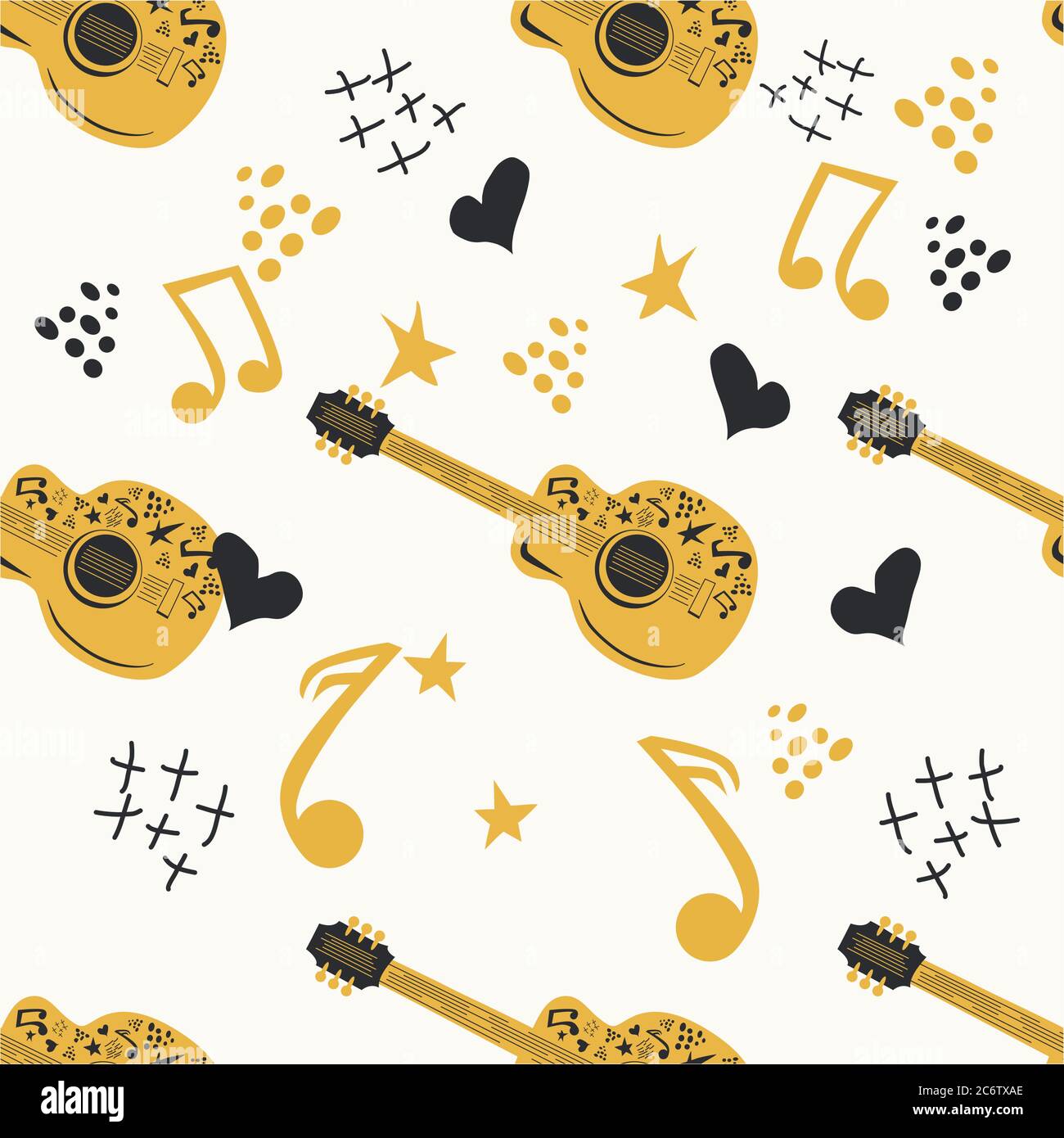 Handdrawn seamless pattern with various country music symbols - notes ...