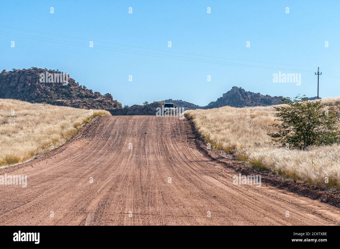 DAMARALAND, NAMIBIA - MAY 30, 2011: Road D3254 near the Damara Living ...