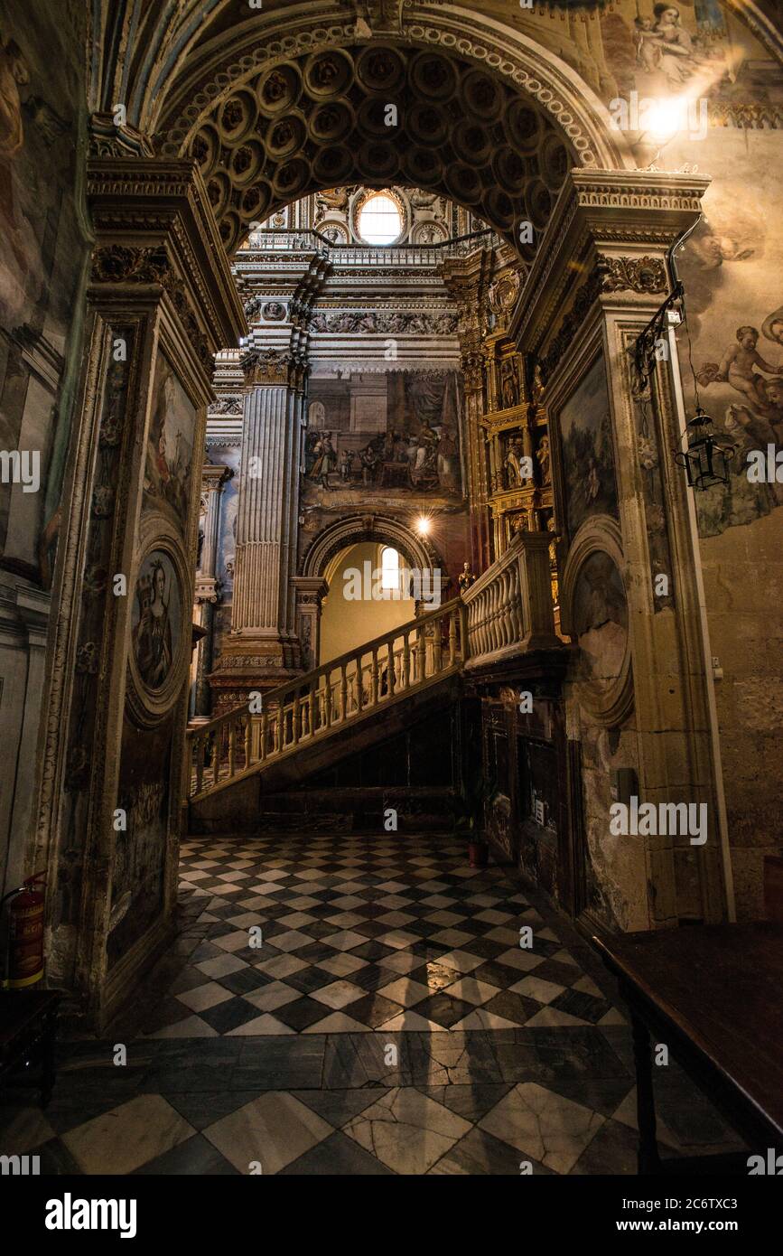 Interiors of the Royal Monastery of San Jerónimo, Granada Stock Photo ...