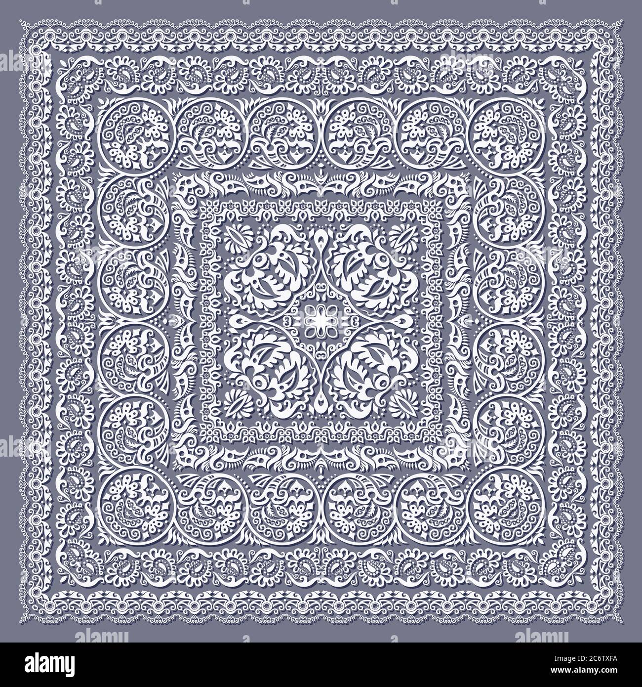 Abstract ethnic nature lace square illustration Stock Vector Image ...