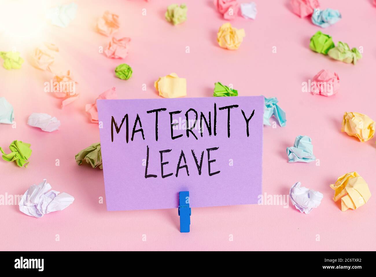 Handwriting text writing Maternity Leave. Conceptual photo a leave of ...