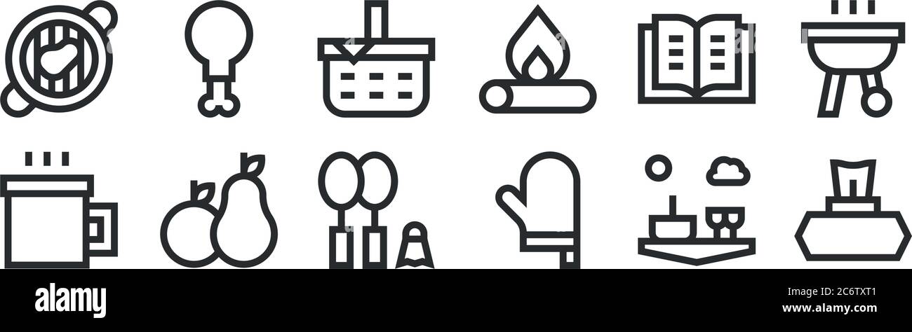 Outline flame icons set Cut Out Stock Images & Pictures - Alamy