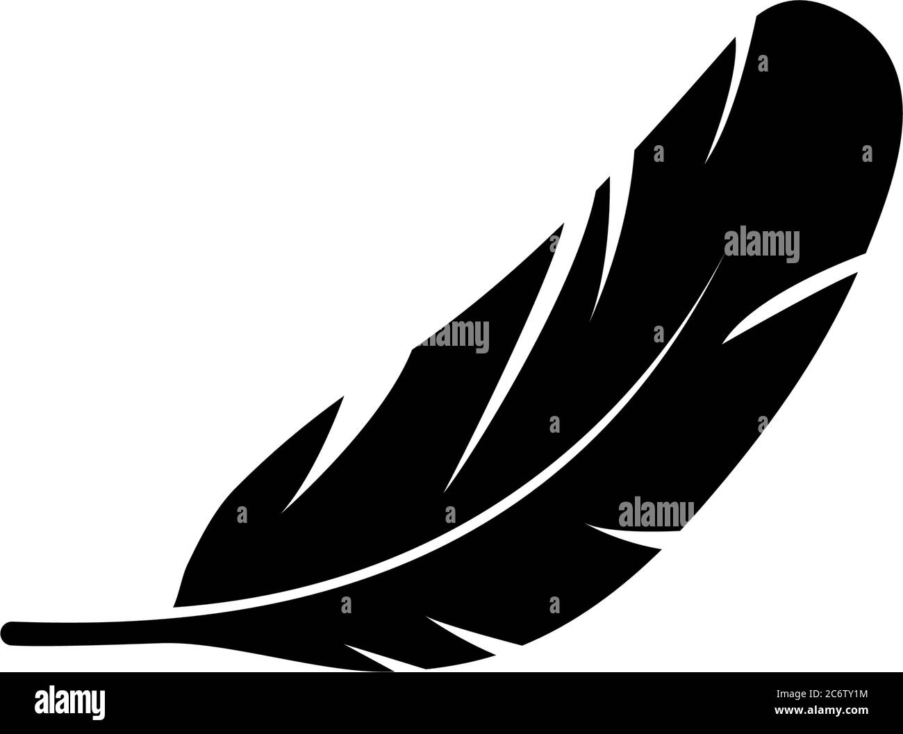 Bird Wing Feather, Nib Pen, Plumage. Flat Vector Icon illustration ...