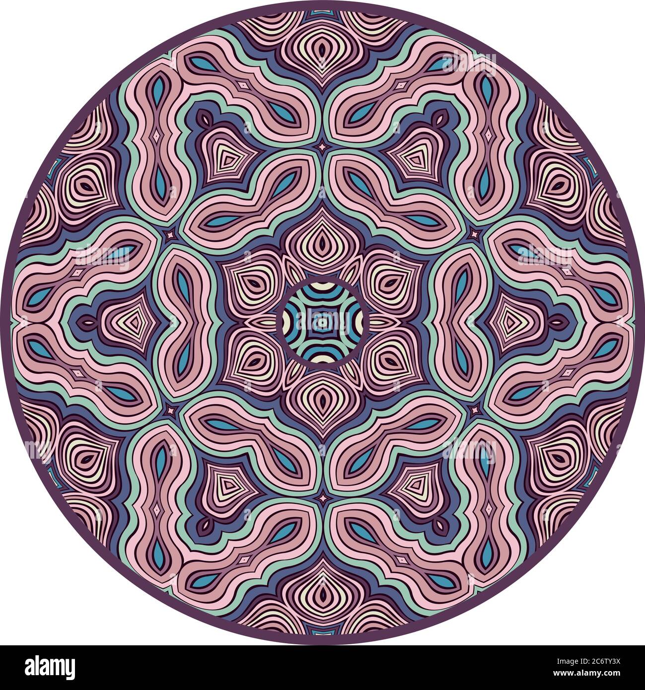 Vector ornament vintage ethnic round illustration Stock Vector Image ...