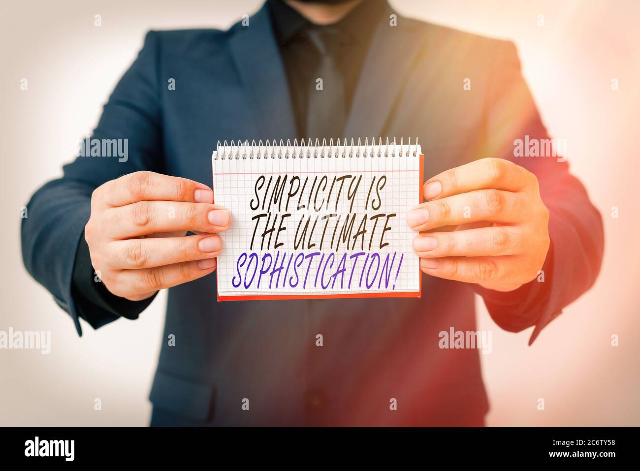 Writing note showing Simplicity Is The Ultimate Sophistication ...