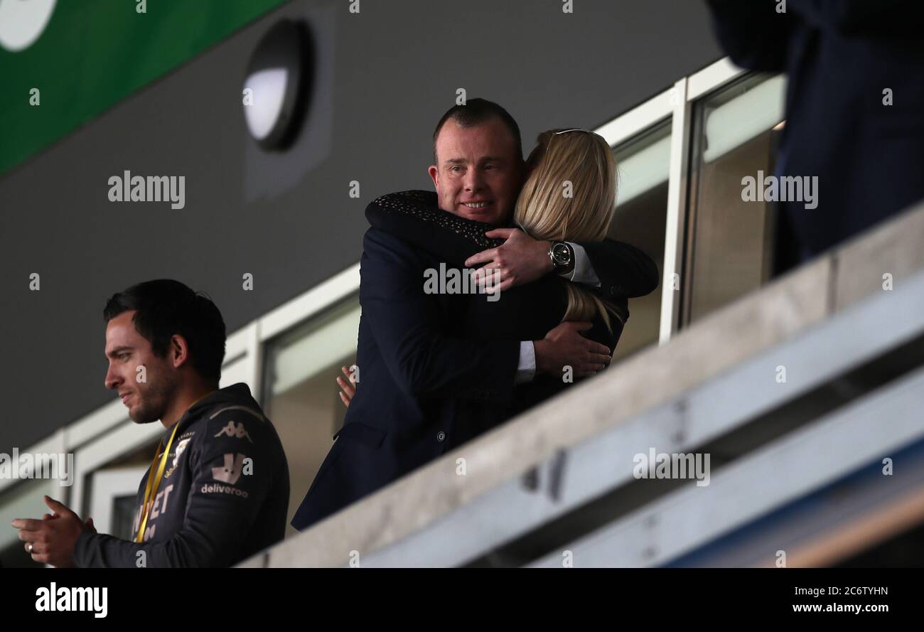 Leeds United managing director Angus Kinnear celebrates during the Sky ...