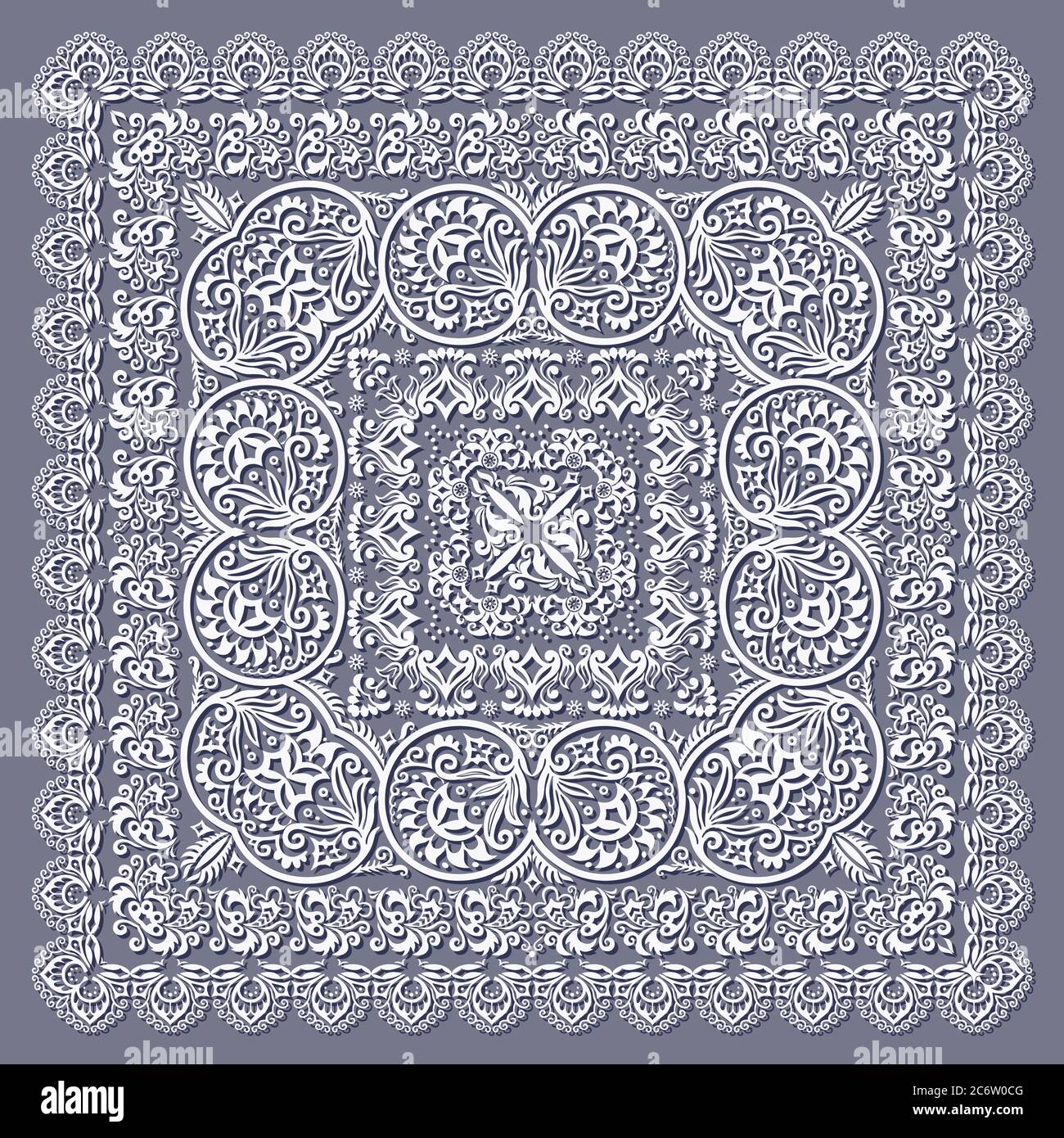 Abstract ethnic nature lace square illustration Stock Vector Image ...