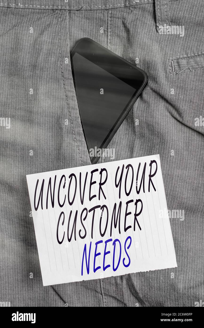Writing note showing Uncover Your Customer Needs. Business concept for ...
