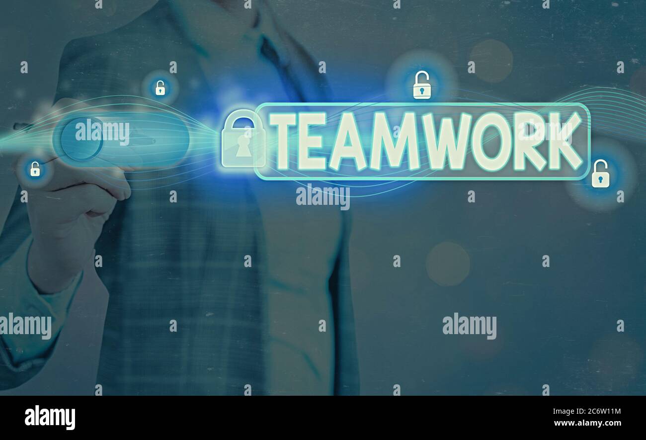 Word writing text Teamwork. Business photo showcasing the group s is ...