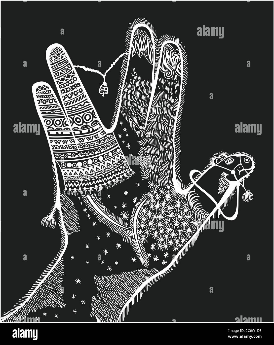 Illustration of hand with stylized camel inside Stock Vector Image ...