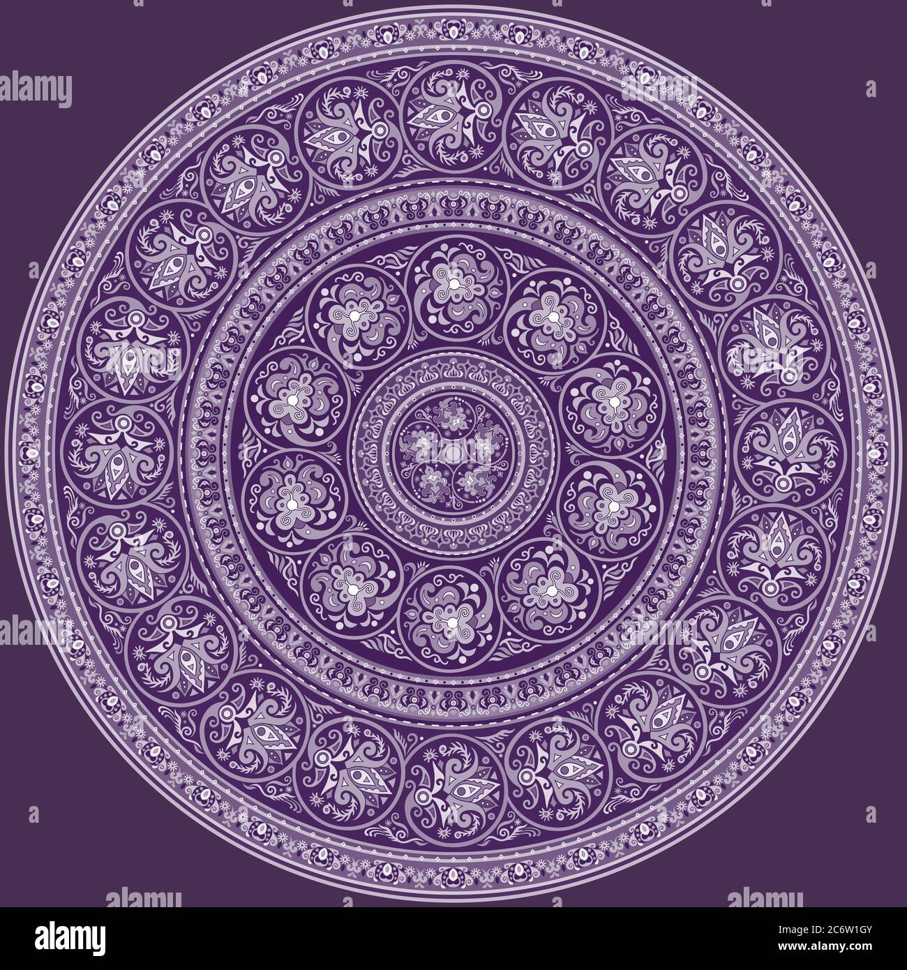 Vector ethnic round ornamental illustration Stock Vector Image & Art ...