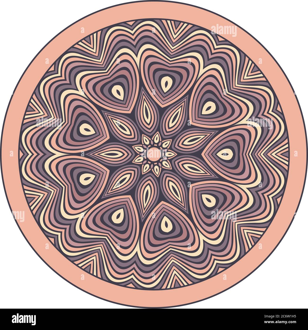 Vector ornament vintage ethnic round illustration Stock Vector Image ...
