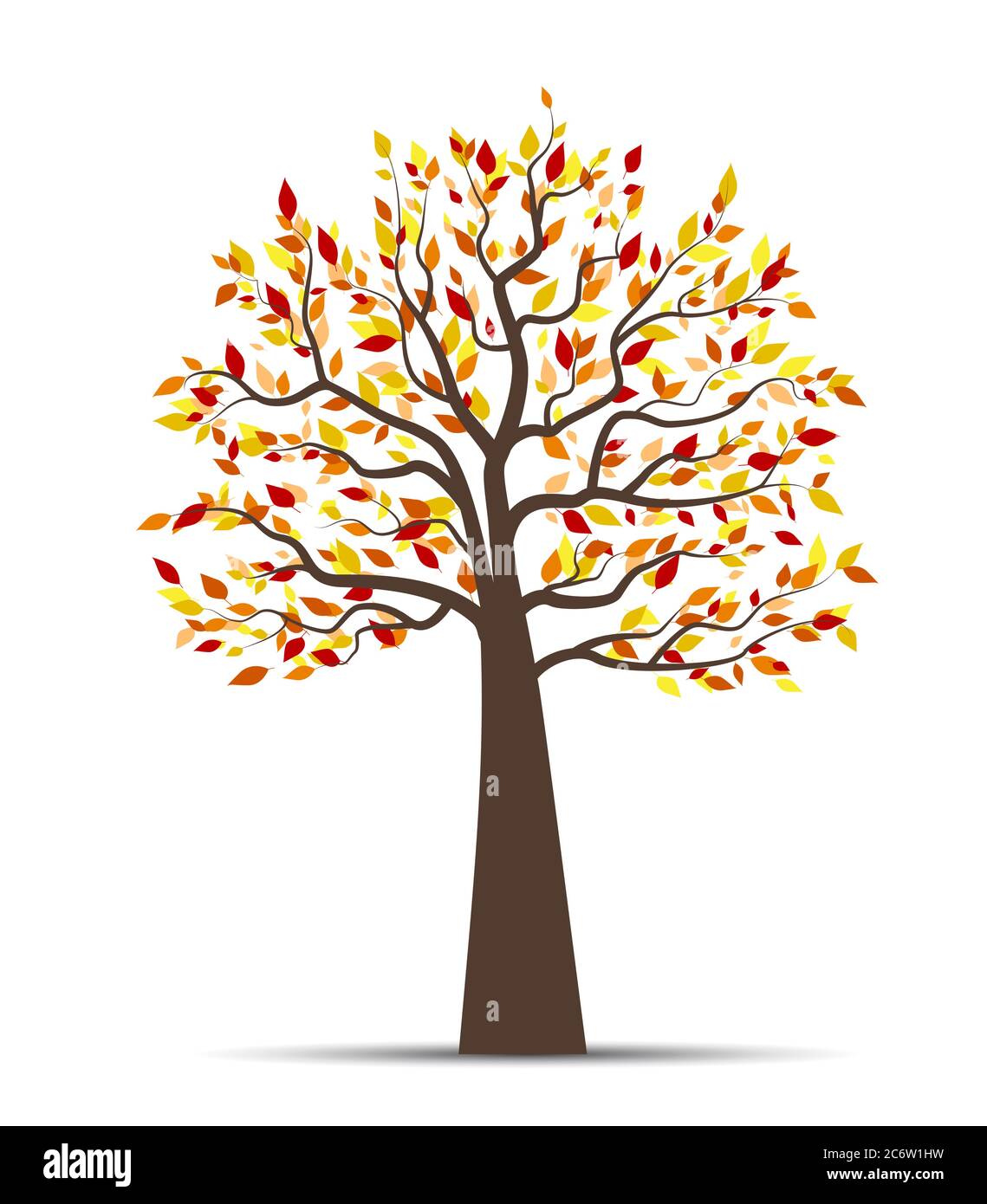 Autumn tree with falling leaves Stock Vector Image & Art - Alamy