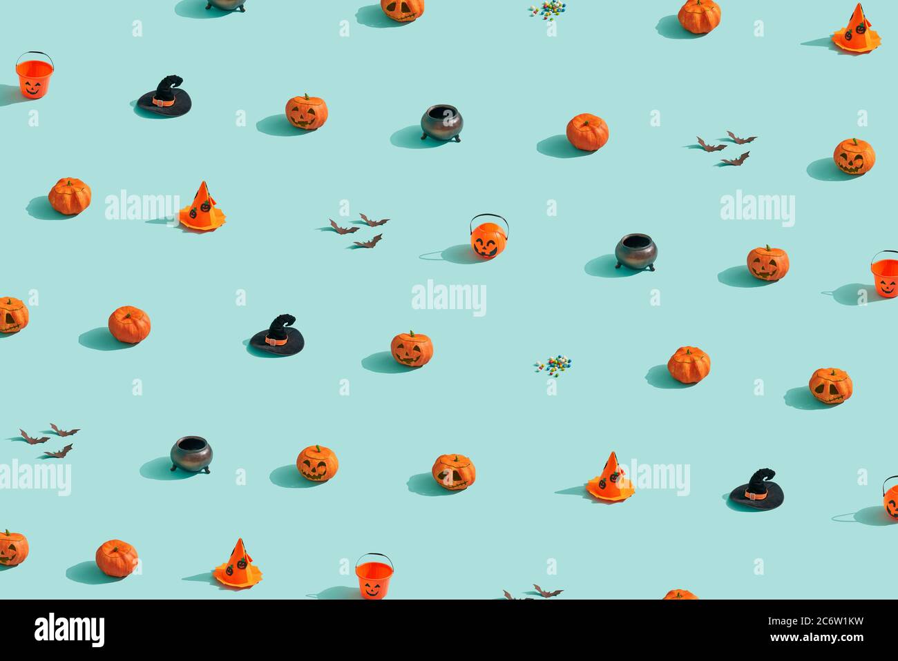 Collection of Halloween objects viewed from above Stock Photo - Alamy