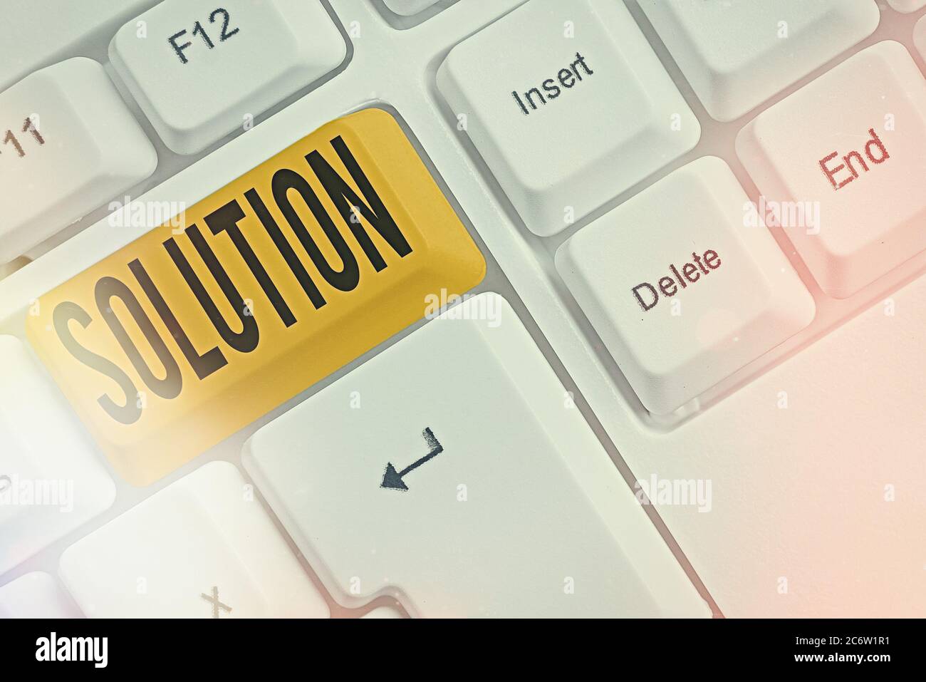 Writing note showing Solution. Business concept for the ways to solve a ...