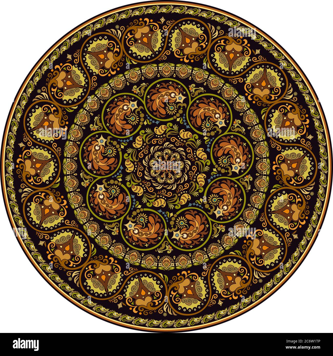 Vector ornament vintage ethnic round illustration Stock Vector Image ...