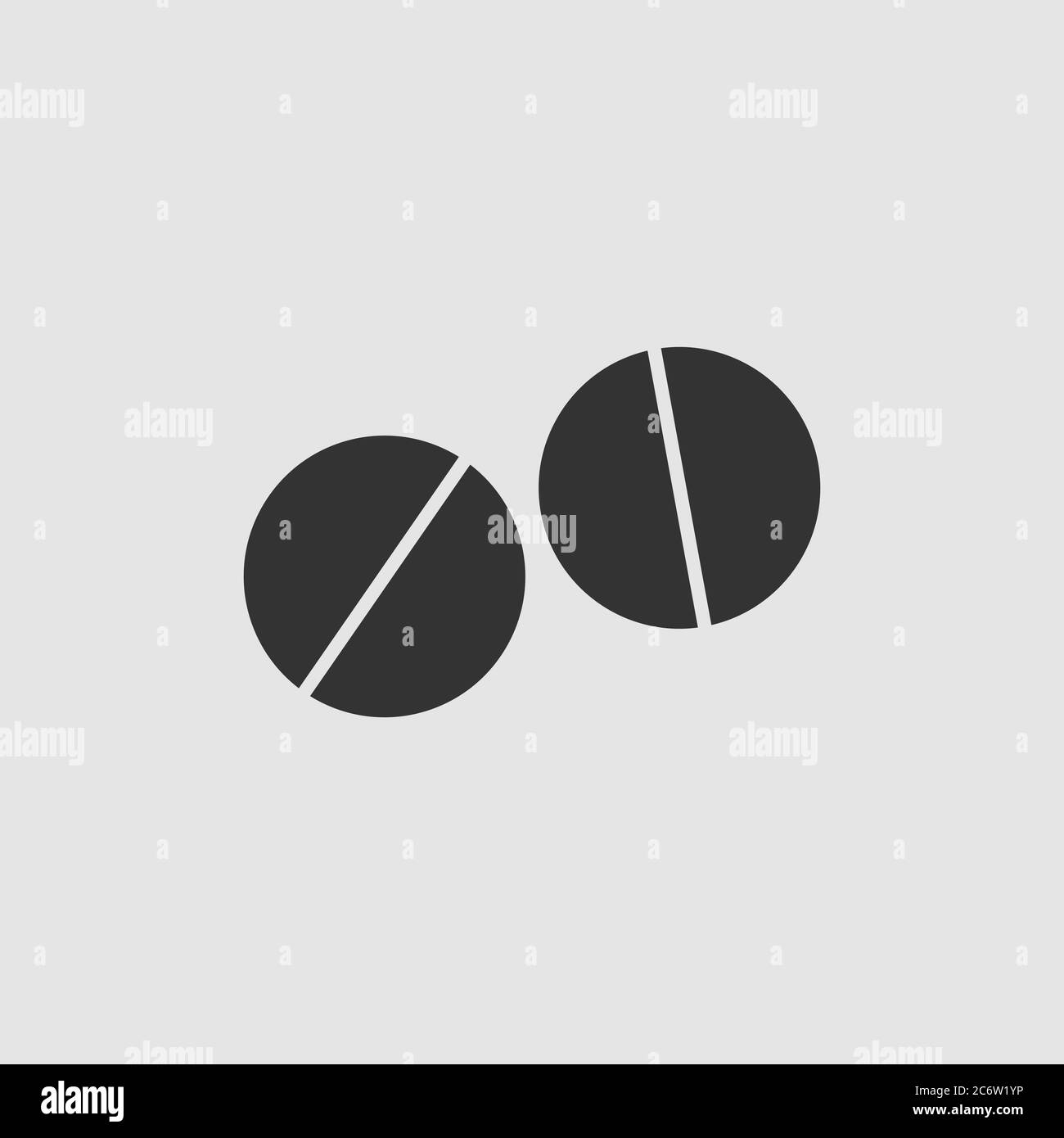 Pills icon flat. Black pictogram on grey background. Vector ...