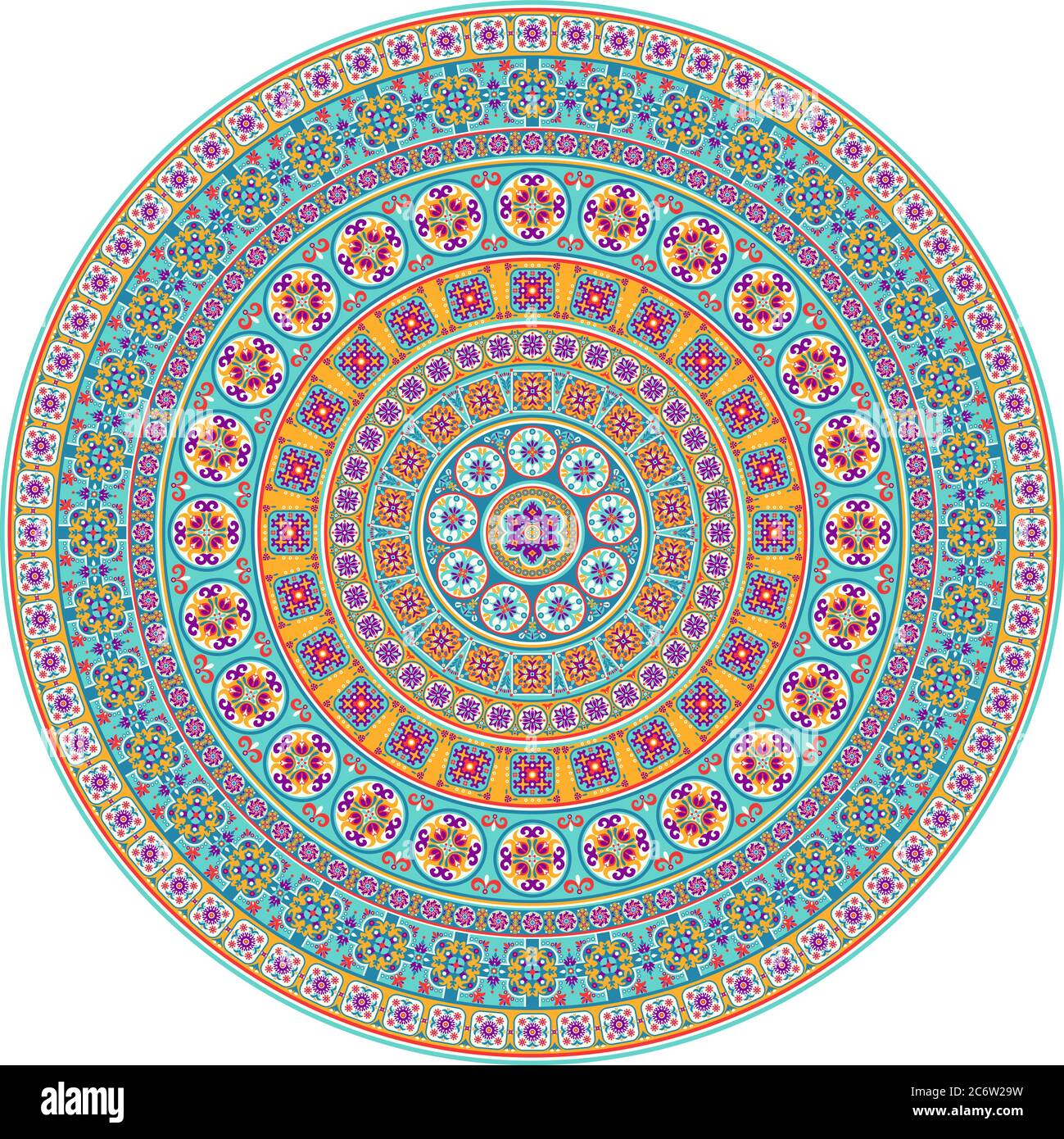 Vector ornament vintage ethnic round illustration Stock Vector Image ...